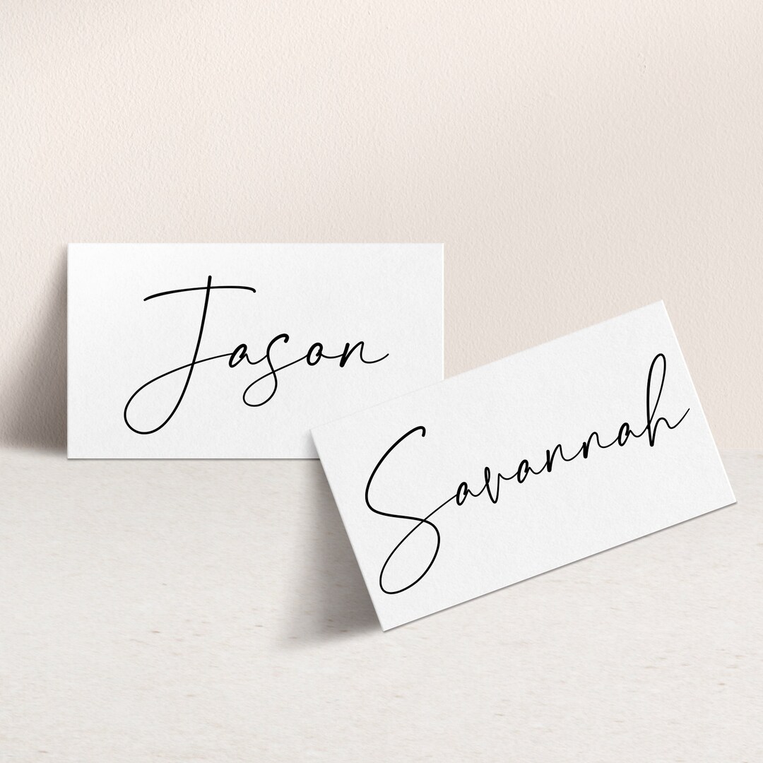 Modern Wedding Place Cards Simple Place Cards Escort Cards Table Name ...