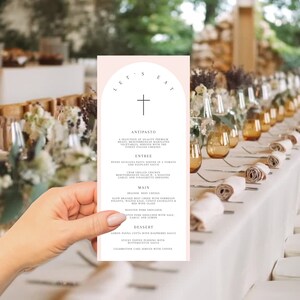 Girl Baptism Menu Template, Girl Christening Menu, Girl Communion Menu ...