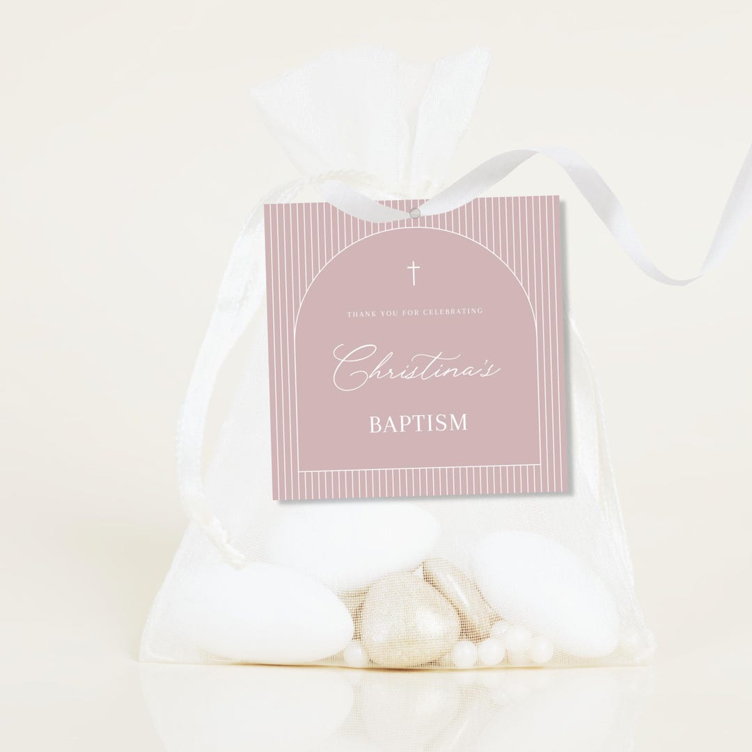 Baptism Favor Tag Template | Editable God Bless Tags | Christening ...