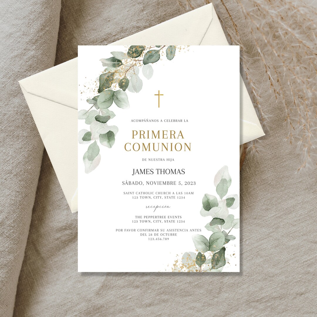 Invitacion a La PRIMERA COMUNION, Primera Comunion Invitation in ...