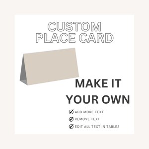 Place Cards Template, Dusty Blue Place Cards, Editable Place Cards Name ...