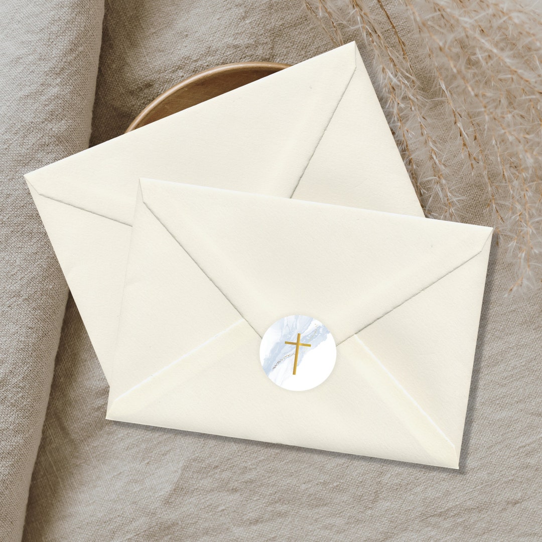 Blue Baptism Sticker Envelope Seal ,cupcake Toppers, DIY Printable ...