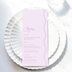 Lilac Baptism Menu, Purple Christening Menu, Religious Menu for Baptism ...