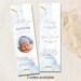 Baptism Bookmark Template, Personalized Baptism Bookmark, Blue Baptism ...