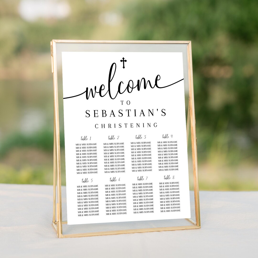 Orthodox Seating Chart Baptism Poster, Baptism Welcome Poster ...