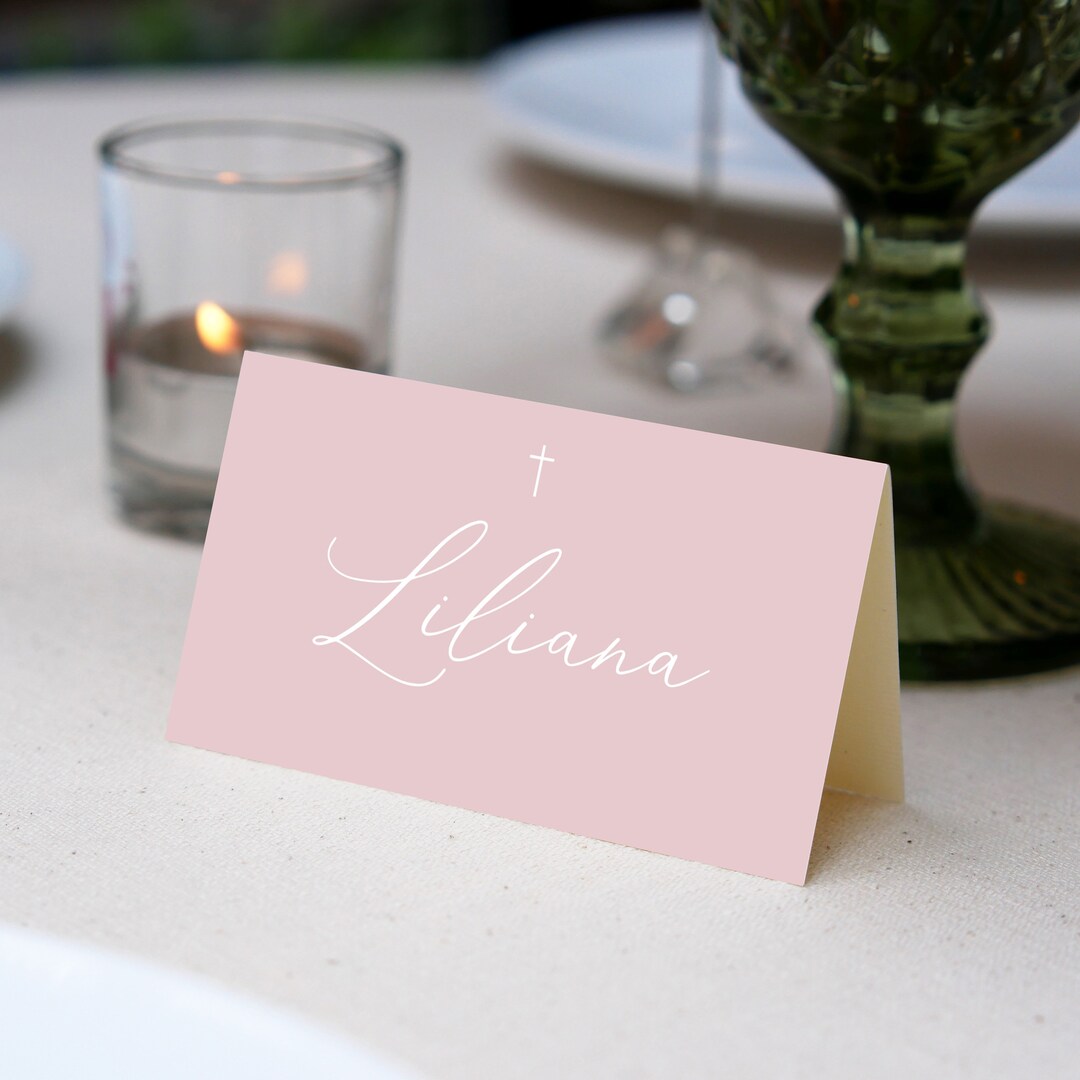 Pink Place Cards Simple Place Cards Escort Cards Table Name Cards ...