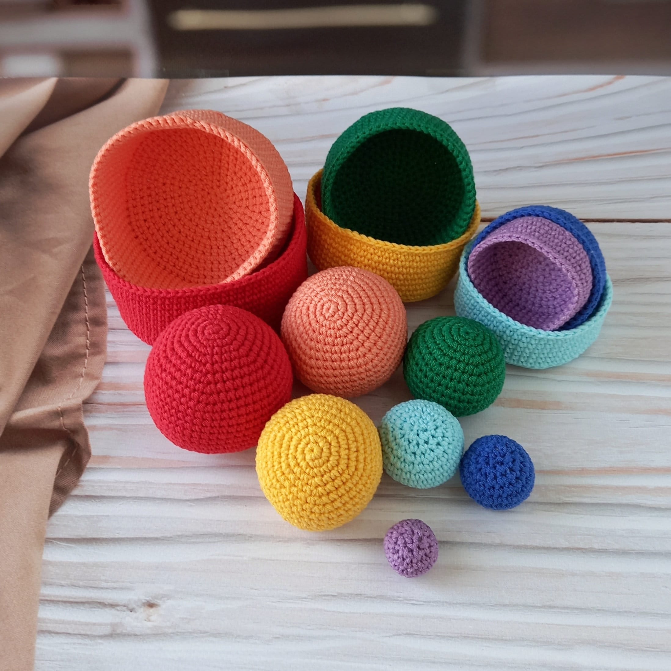 Bowls and Balls Crochet Pattern ENG, Color Sorting Toy, Montessori ...