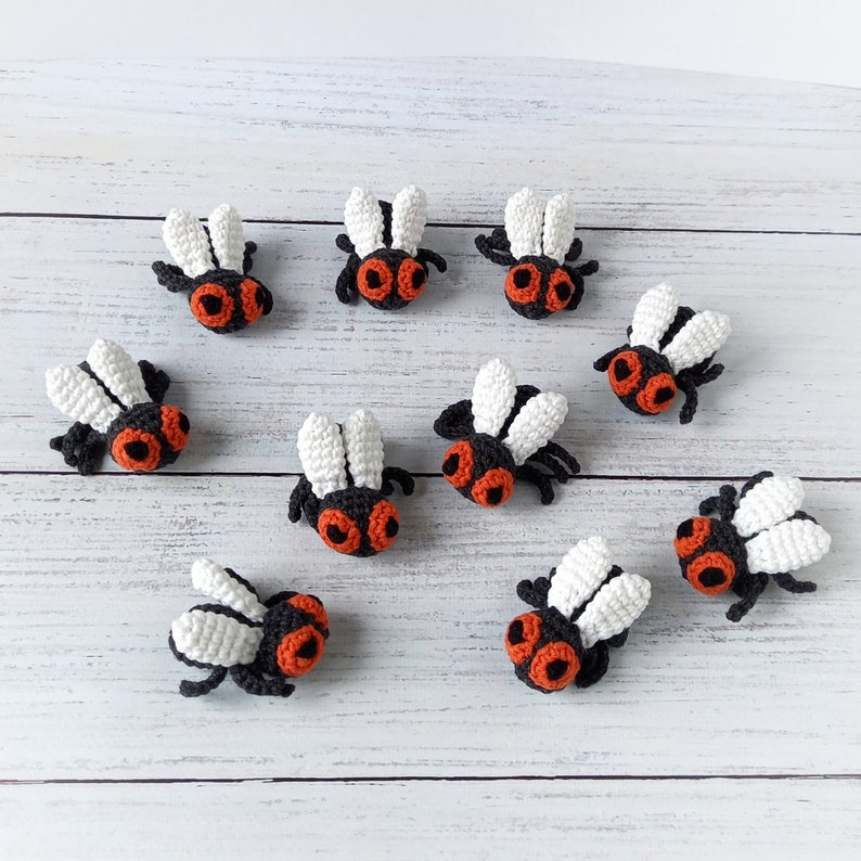 Crochet Fly, Crochet Stuffed Insect, Plush Insect Toys, Desk Decoration ...