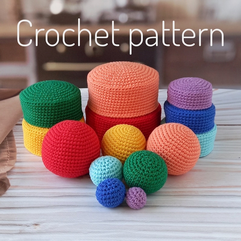 Bowls and Balls Crochet Pattern ENG, Color Sorting Toy, Montessori ...