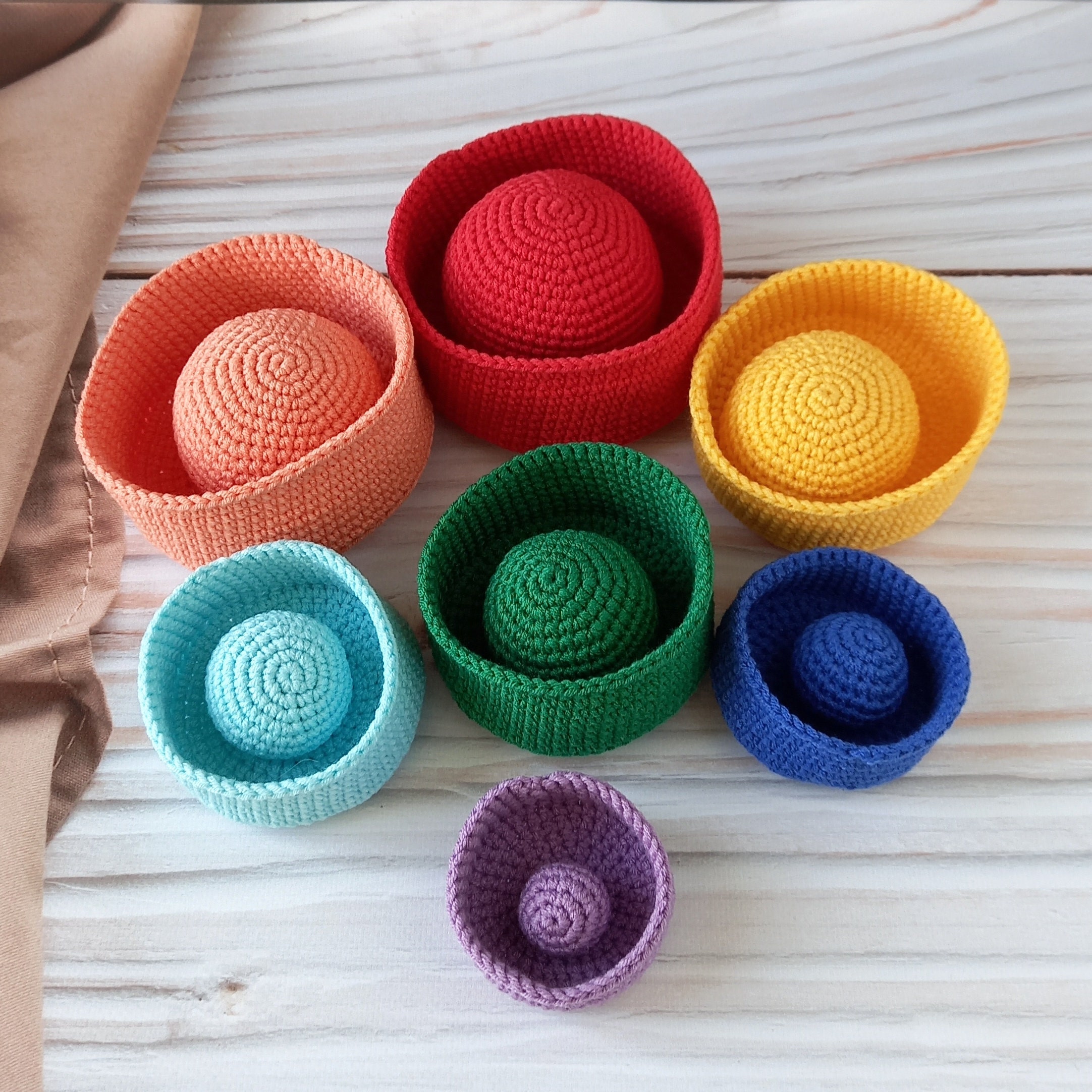 Bowls and Balls Crochet Pattern ENG, Color Sorting Toy, Montessori ...