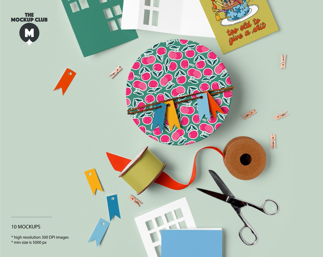 Round Box and Paper Mockups - Etsy