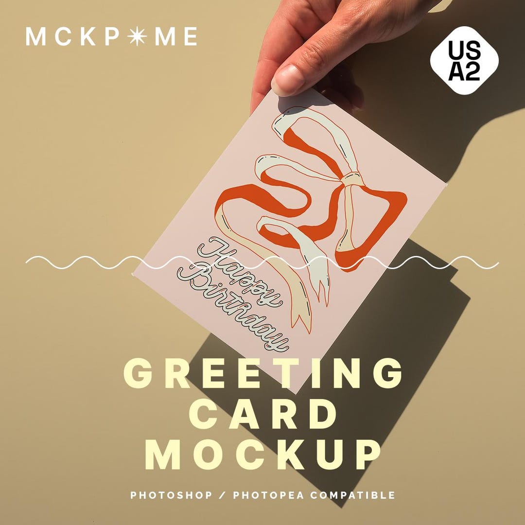 US A2 Hand Holding Greeting Card Mockup - Etsy