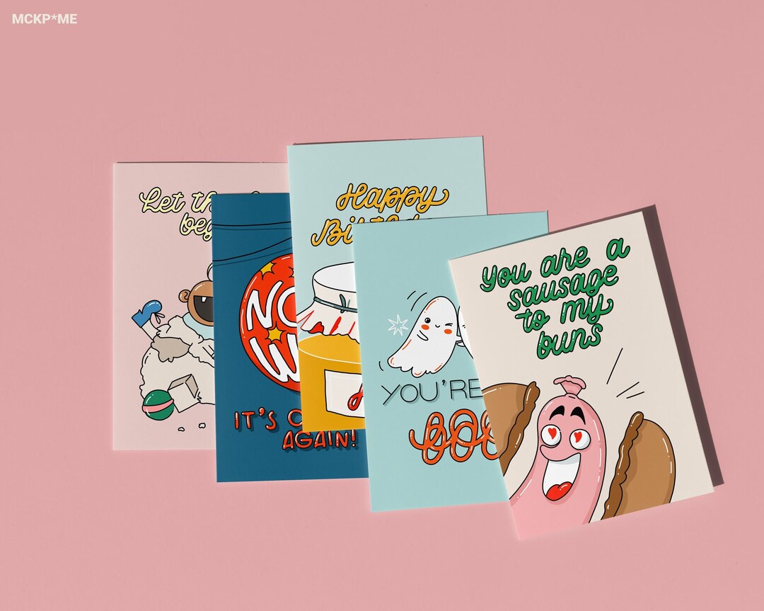 A5/a6/b6/5x7 Five Greeting Cards Mockup - Etsy