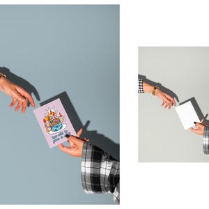 A6 Mini Greeting Card in Hands Mockup - Etsy