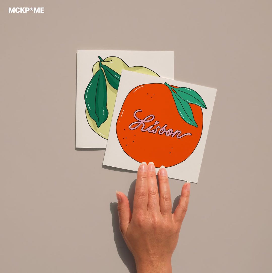 1x1 Two Square Greeting Cards Mockup, Card Template, White Card Mockup ...