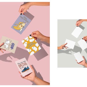 A6 Hands Are Holding Greeting Cards Mockup - Etsy UK