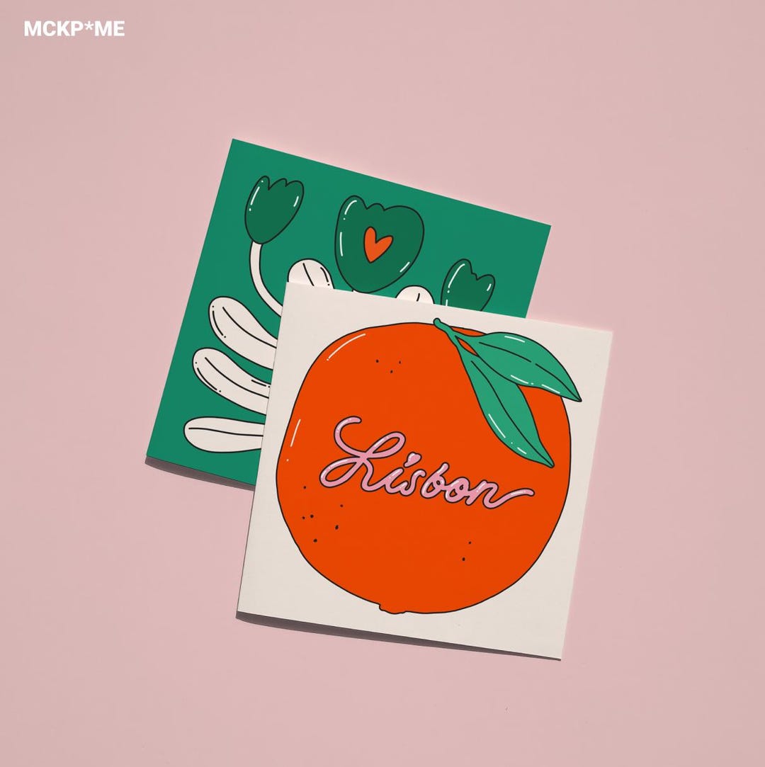 1x1 Square Greeting Cards Mockup, Instagram Card Mockup, Aesthetic Card ...