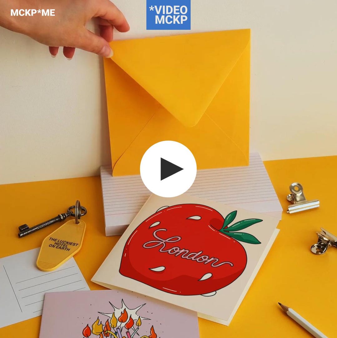 1x1 Two Square Cards Video Mockup, Motion Card Mockup, Square Card ...