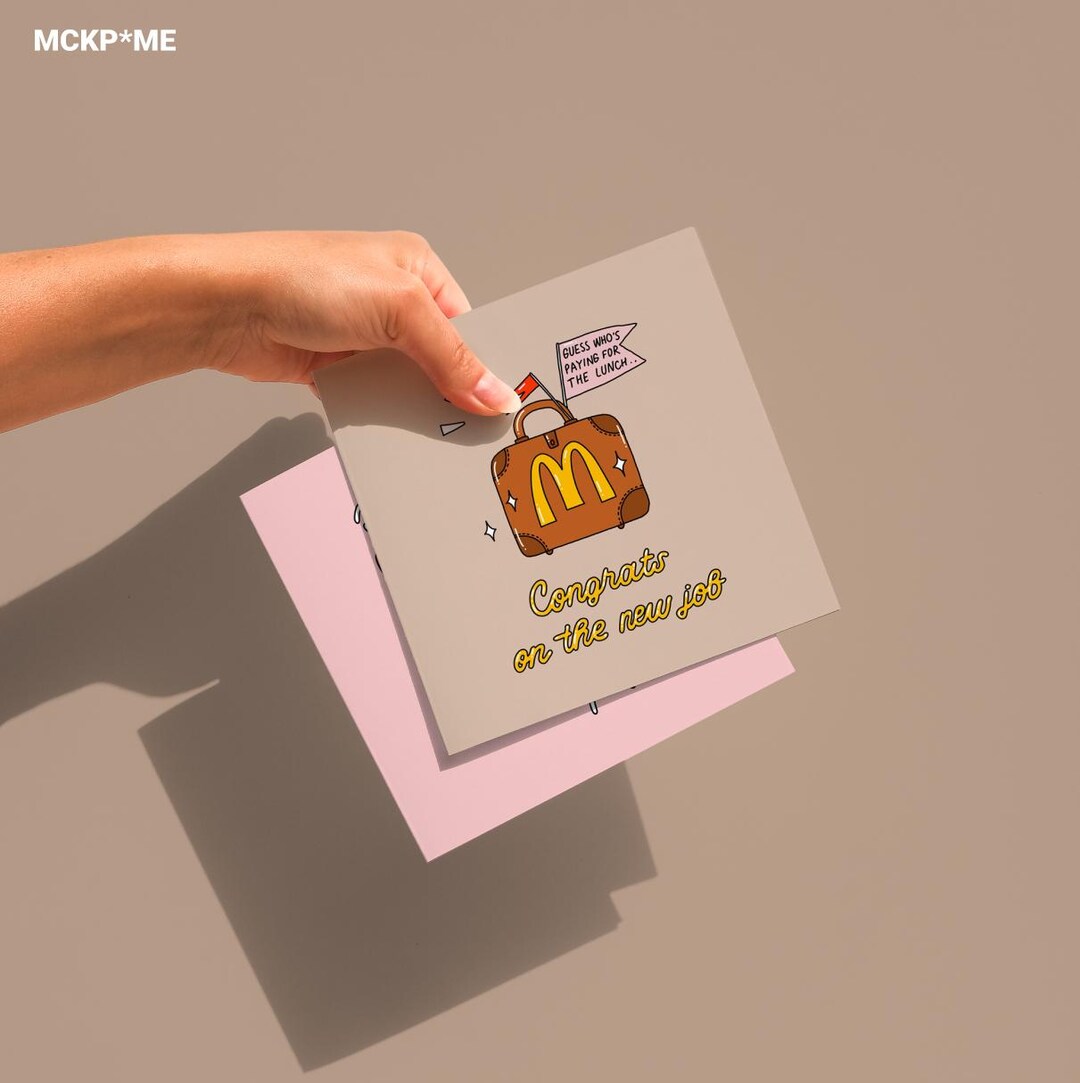 1x1 Square Greeting Cards in Hand Mockup, Hand Holding Square Cards ...