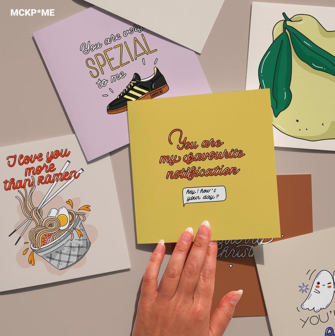 1x1 Square Greeting Cards Mockup, Instagram Card Mockup, Aesthetic Card ...