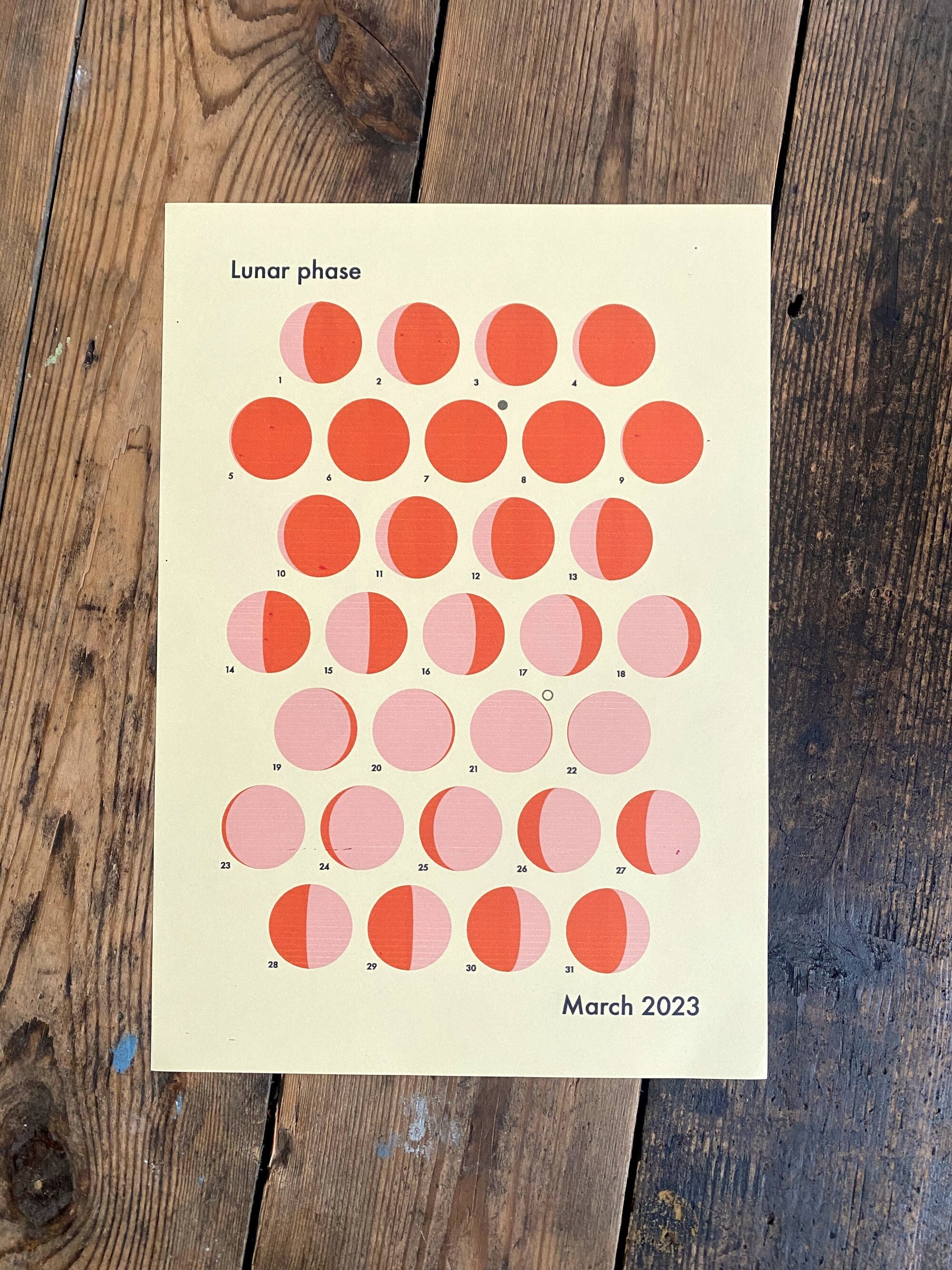 March 2023 Lunar Phase Calendar Printable - Etsy