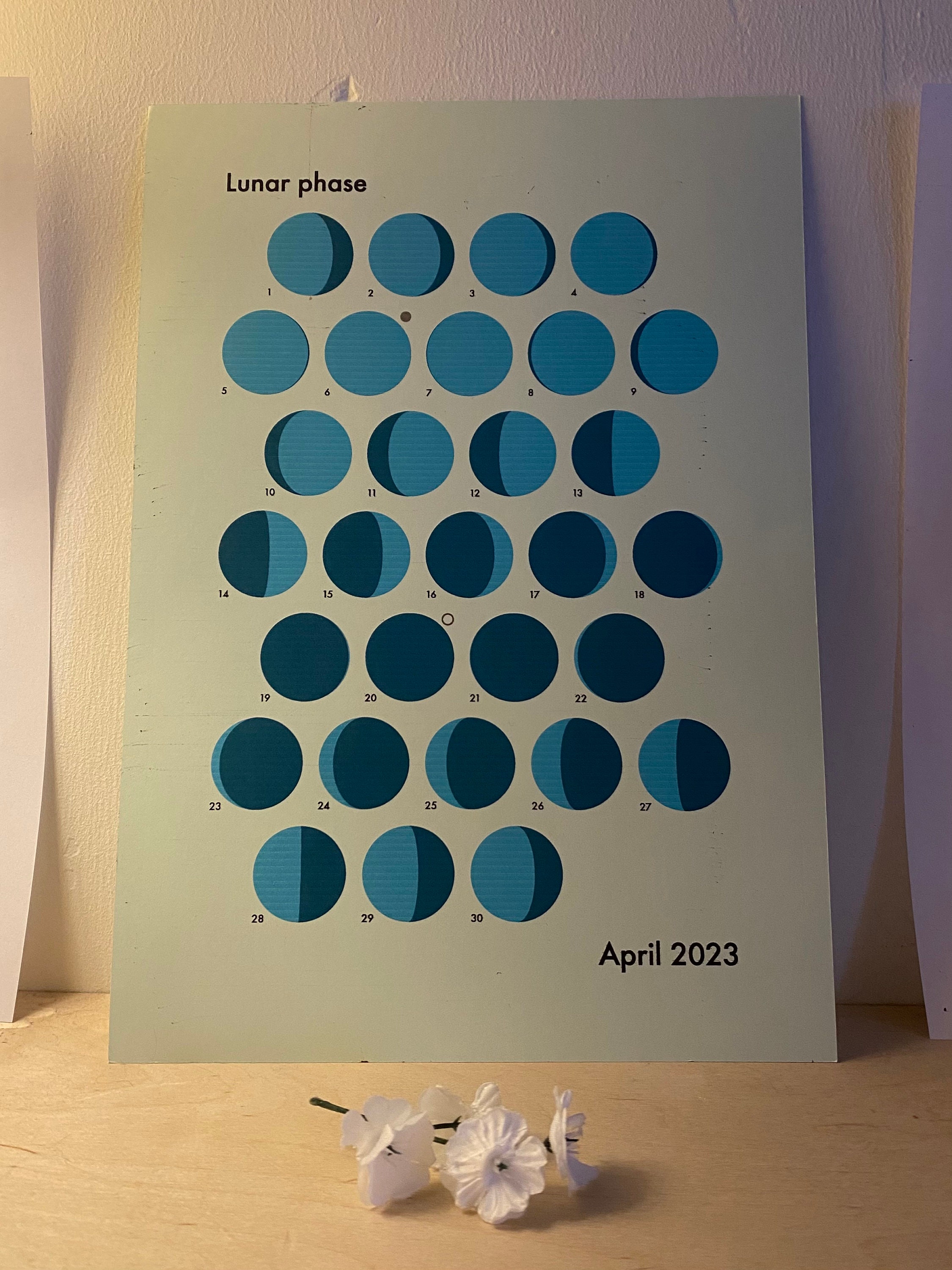 April 2023 Lunar Phase Calendar - Etsy