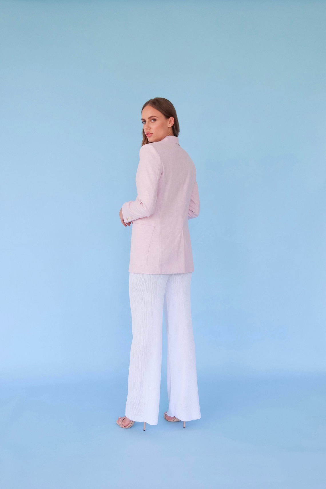 Light Pink Linen Jacket With Mother of Pearl Buttons - Etsy