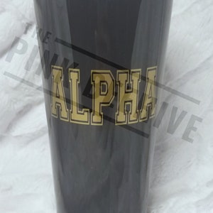 Alpha Tumbler Black and Gold Cup - Etsy