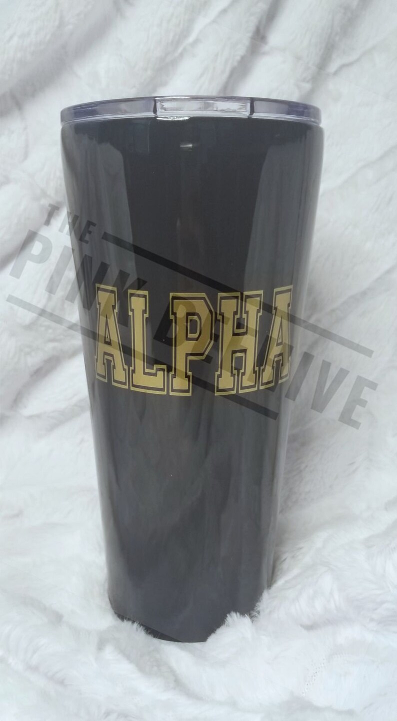 Alpha Tumbler Black and Gold Cup - Etsy