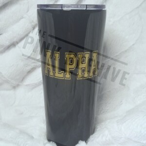Alpha Tumbler Black and Gold Cup - Etsy