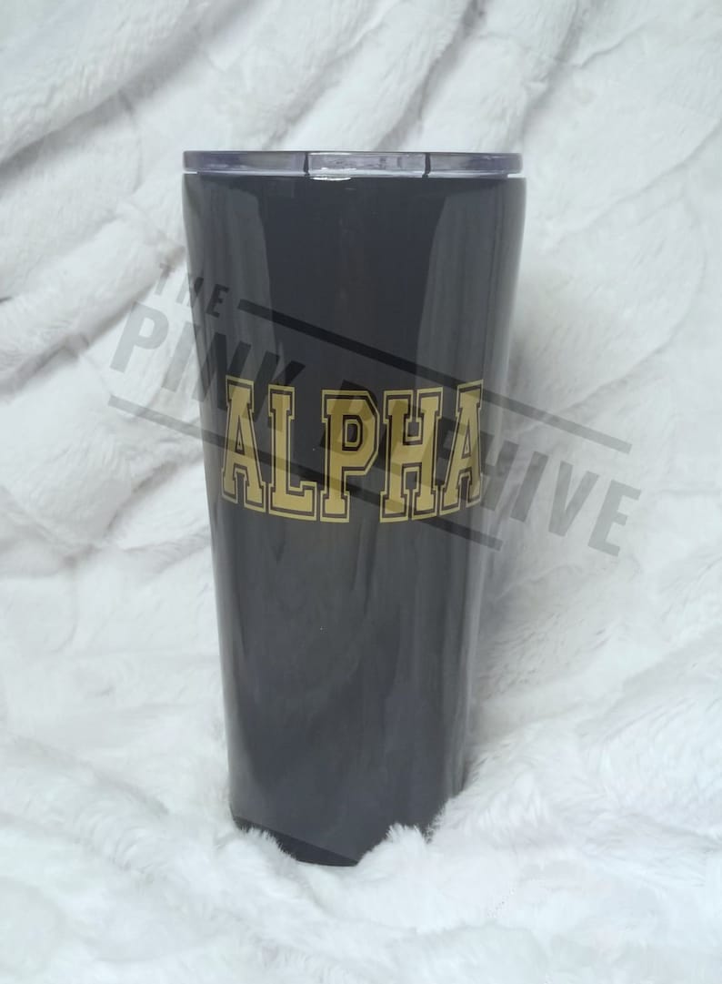 Alpha Tumbler Black and Gold Cup - Etsy
