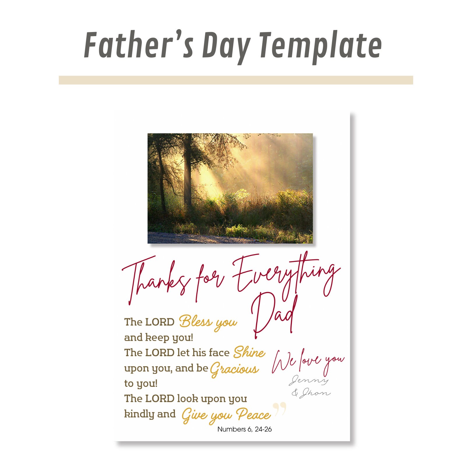 EDITABLE, Father's Day Card, Template, Digital Download, Instant ...