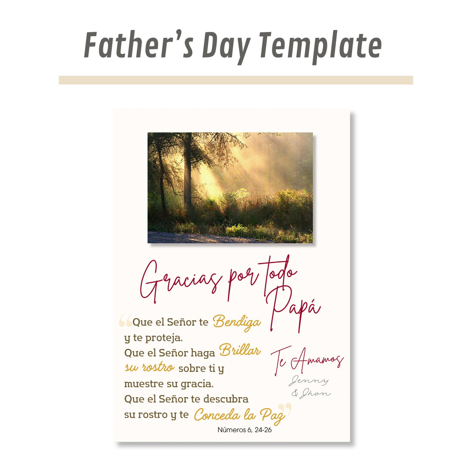 EDITABLE, Father's Day Card, Spanish Template, Digital Download ...