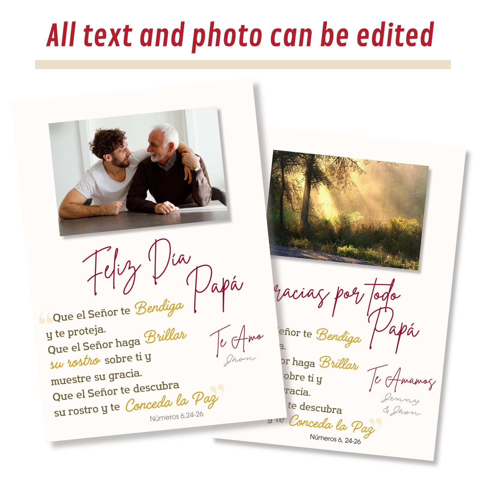 EDITABLE, Father's Day Card, Spanish Template, Digital Download ...