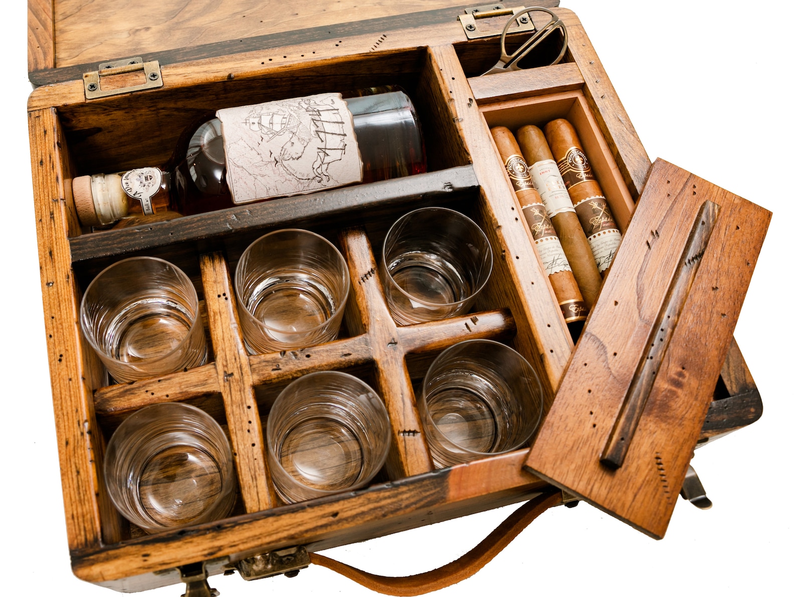 Campaign Box & Humidor glassware Included Cigar Accessory - Etsy