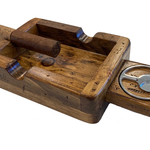 Cigar Rest & Cigar Cutter Ashtray Cigar Accessory Cigar - Etsy