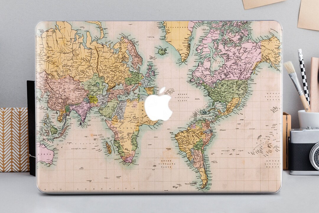 Vintage World Map Reverse MacBook Pro 16 Case 13 Inch MacBook Air Case ...