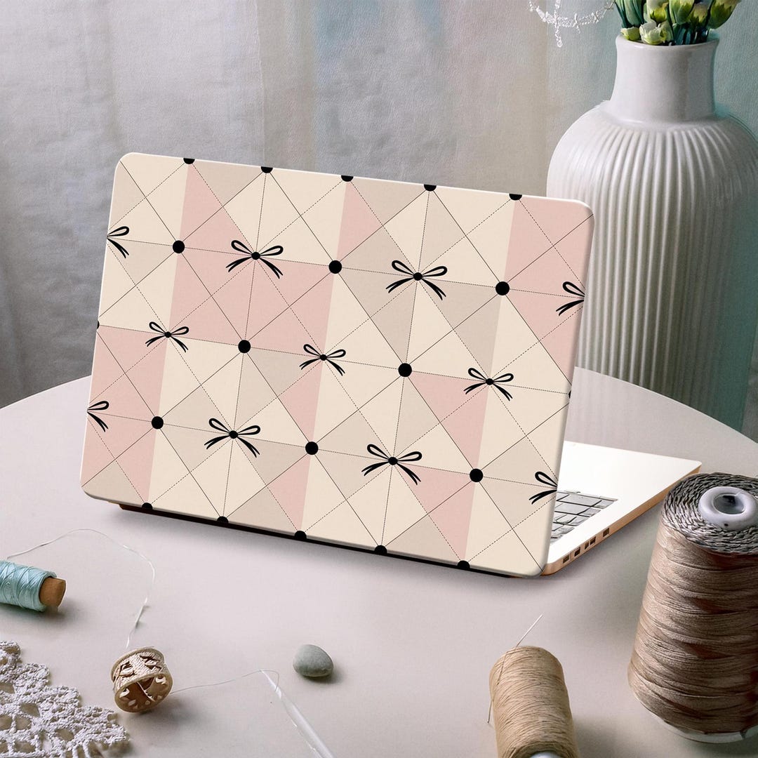 Aesthetic MacBook Case, MacBook Pro 14", Elegant Minimalist Bow Design ...