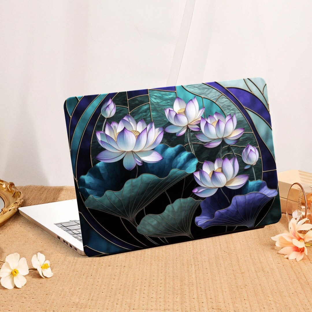 Lotus Flower MacBook Case, Watercolor Art Design Aesthetic, Protective ...