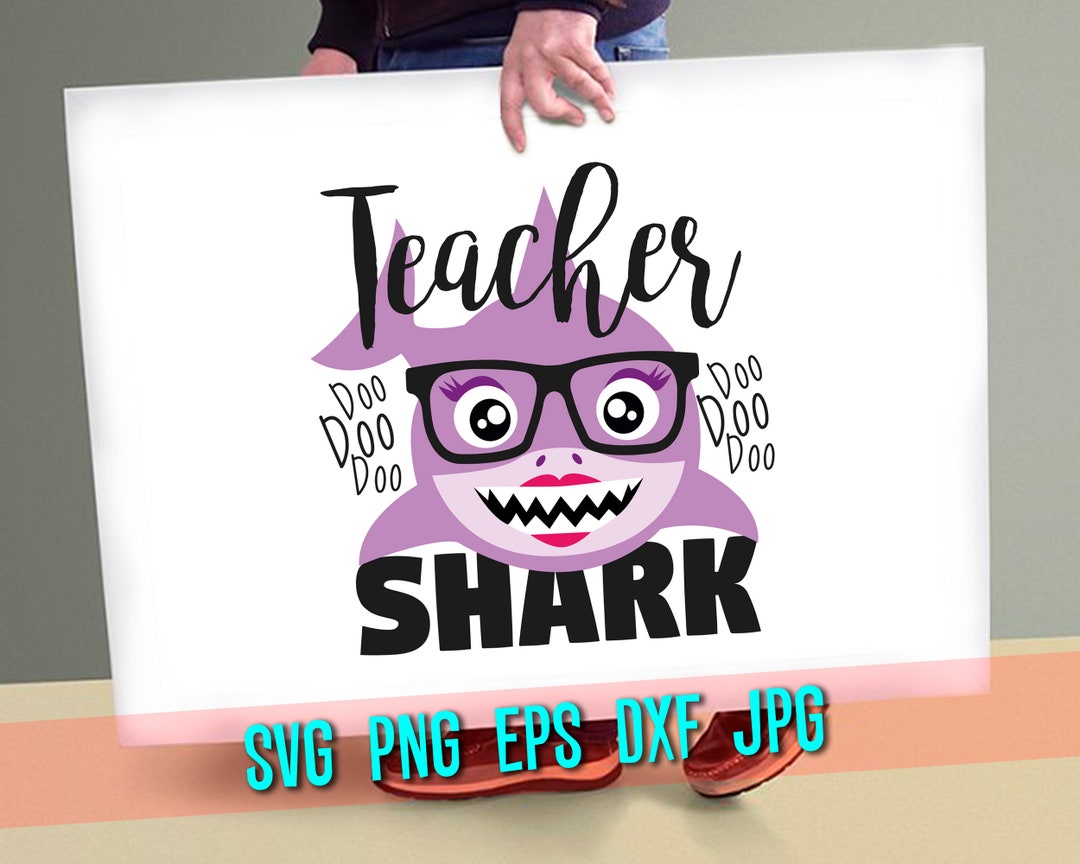 Teacher Shark Svg Shark Svg Animal Print Svg Silhouette Cut Files ...