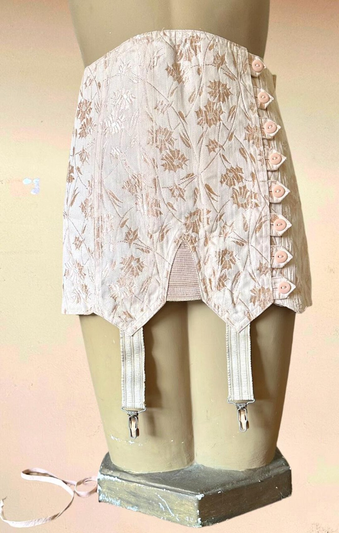 40s Soft Pink Lace up Girdle Corset New Old Stock - Etsy