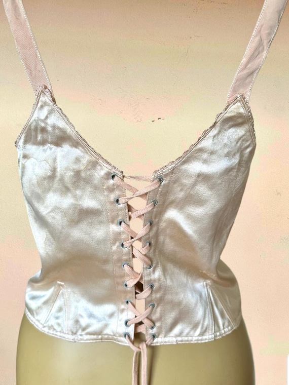 1950s satin corset bullet bra LARGER SIZE - Gem
