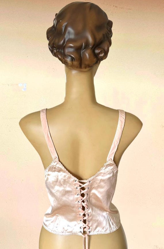 1950s satin corset bullet bra LARGER SIZE - Gem