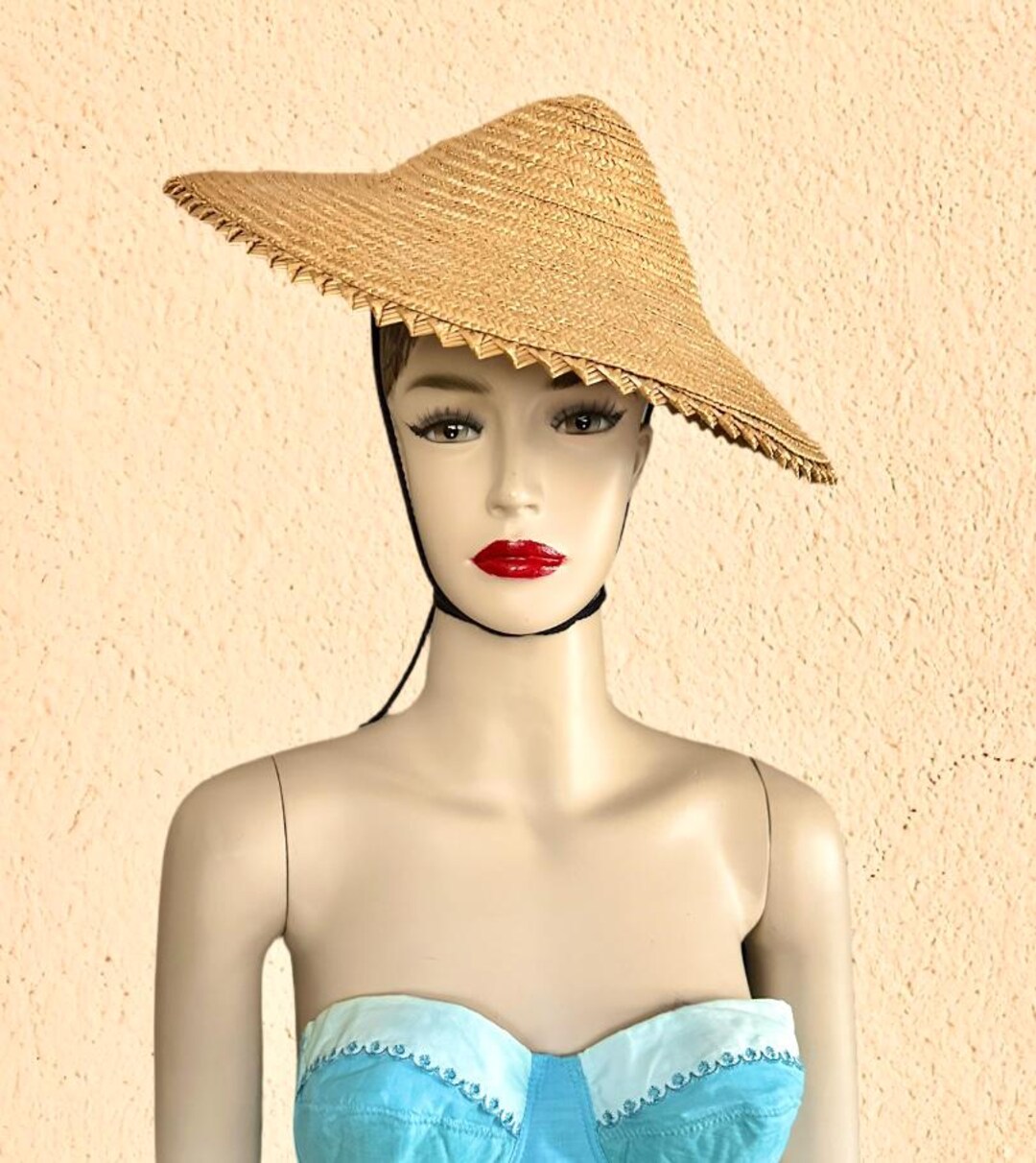 Wicker Cone-shaped Sun Hat - Etsy Australia