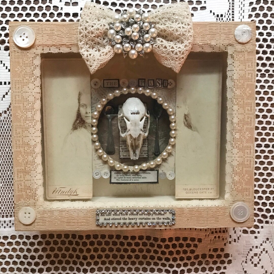 Momento Mori Shadow Box With Skull and Victorian Photograph. the Past ...