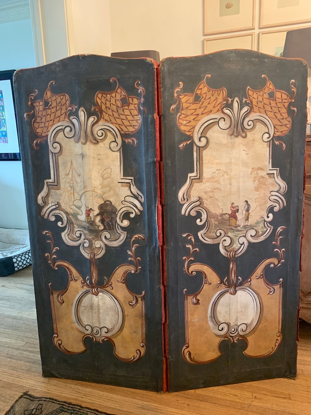 French 2 Panel Screen - Etsy