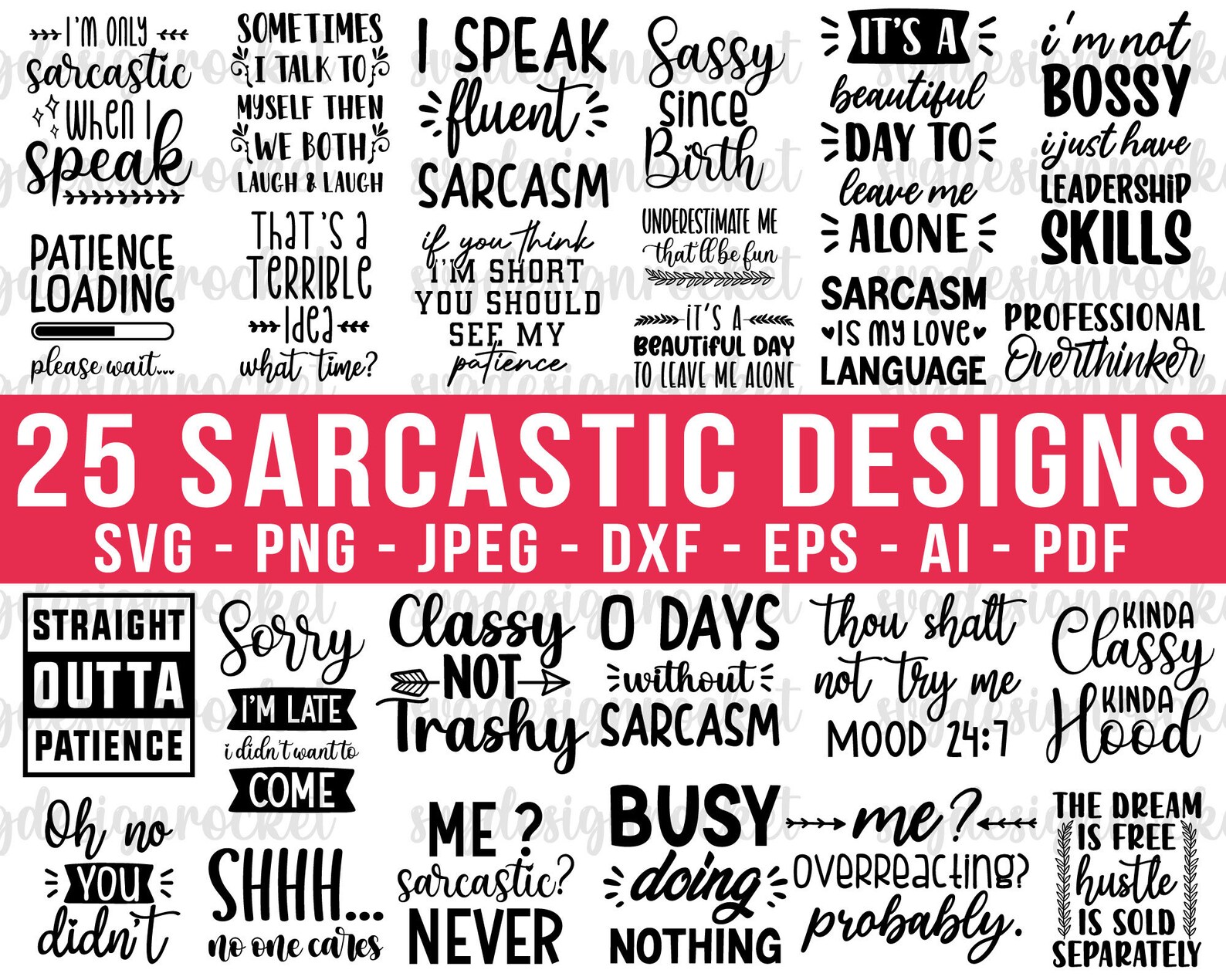 Sarcasm Svg Bundle Sarcastic Svg Bundle Hand Lettered - Etsy