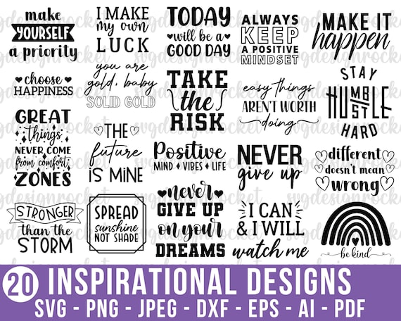 Inspirational Quotes Svg Bundle Life Quotes Svg Motivational - Etsy