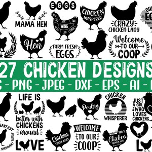 Chicken Svg Bundle, Chicken Svg, Hen Svg, Rooster Svg, Crazy Chicken ...
