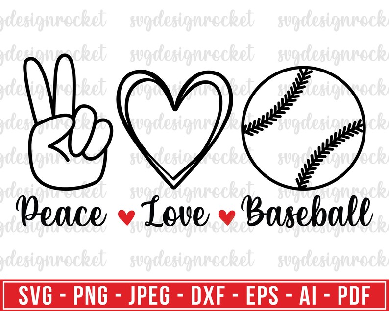 Peace Love Baseball Svg, Peace Love Baseball Png, Peace Love Baseball ...